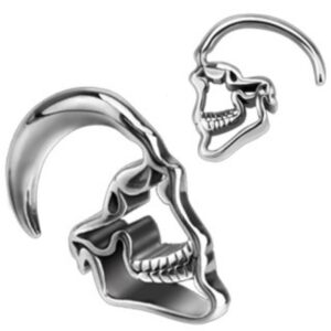 skull hanging 316l surgical steel wildklass taper (sold as a pair)