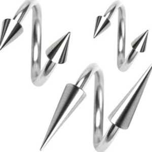 wildklass twist with spikes 316l surgical stainless steel (sold by piece)