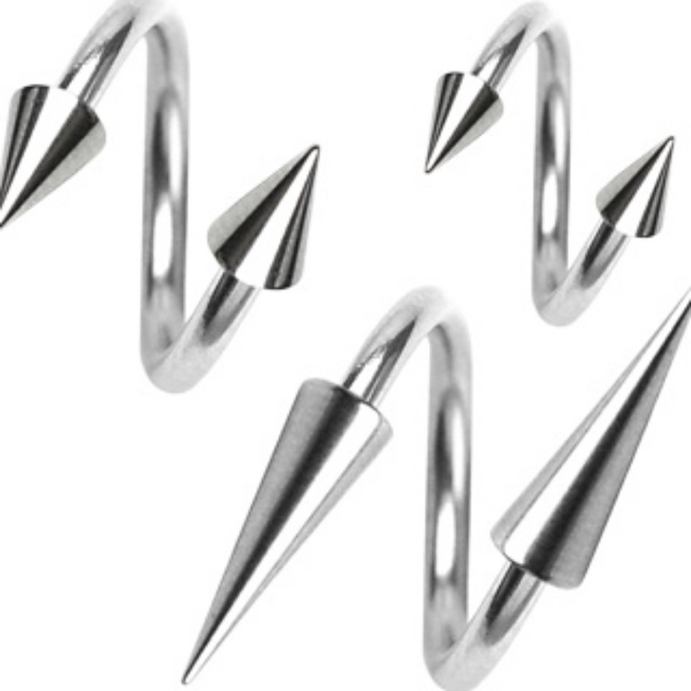 WildKlass Twist with Spikes 316L Surgical Stainless Steel (Sold by Piece)