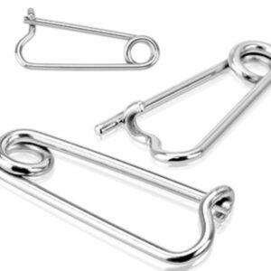 safety pin nipple wildklass ring/ear 316l surgical steel (sold by piece)