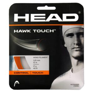 head hawk touch tennis racket string 40' set - monofilament racquet string, 17 gauge