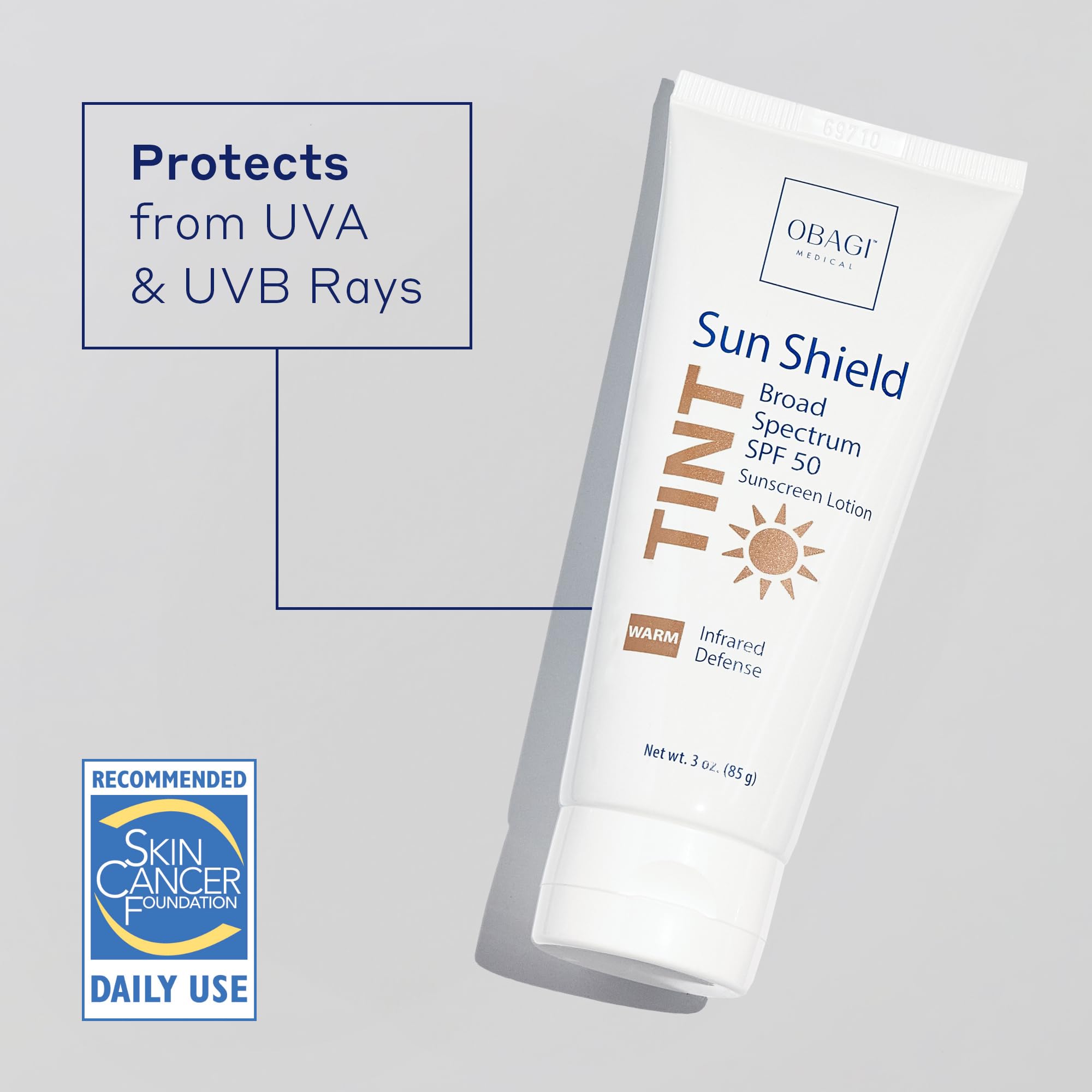 Obagi Sun Shield Tinted Sunscreen – Broad Spectrum SPF 50 Protection from the Sun – Warm Tint – 3 oz