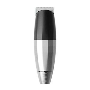 bevel beard trimmer for men - cordless trimmer, 6 hour rechargeable battery life, tool free adjustable zero gapped blade, barber supplies, mustache trimmer, silver