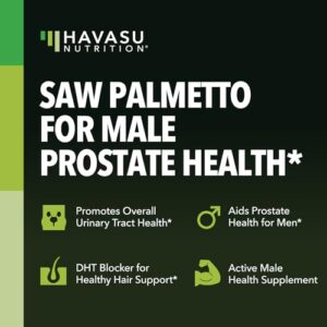 Saw Palmetto for Men Prostate Supplement | Prostate Support Supplement for Men's Health | Potent Saw Palmetto for DHT, Urinary and Prostate Health | Over 3 Month Supply Saw Palmetto Supplement