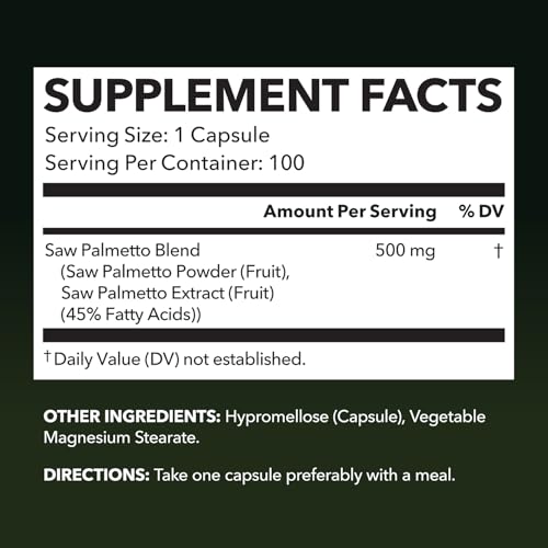 Saw Palmetto for Men Prostate Supplement | Prostate Support Supplement for Men's Health | Potent Saw Palmetto for DHT, Urinary and Prostate Health | Over 3 Month Supply Saw Palmetto Supplement