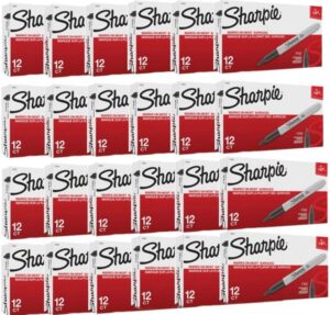 sharpie 30001 black fine point permanent markers, 288 count