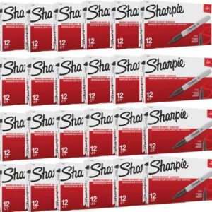 Sharpie 30001 Black Fine Point Permanent Markers, 288 Count