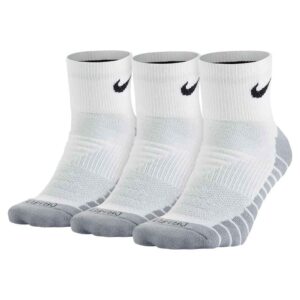 nike men's everyday max cushioned ankle socks (3 pairs), white, large