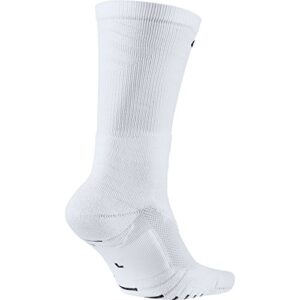 NIKE Unisex Vapor Crew Socks (1 Pair), White/Black, Large