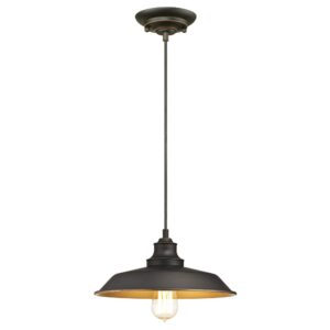 westinghouse 6344700 iron hil pendant, one light, oil rubbed bronze/bronze