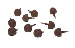 brown rubber head nail - 3/8" diameter - set of 10 piano cabinet bumpers