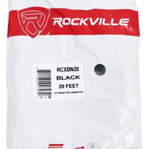 Rockville RCXBN20 20 Foot 1/4" TS to Banana Speaker Cable, 16 Gauge, 100% Copper