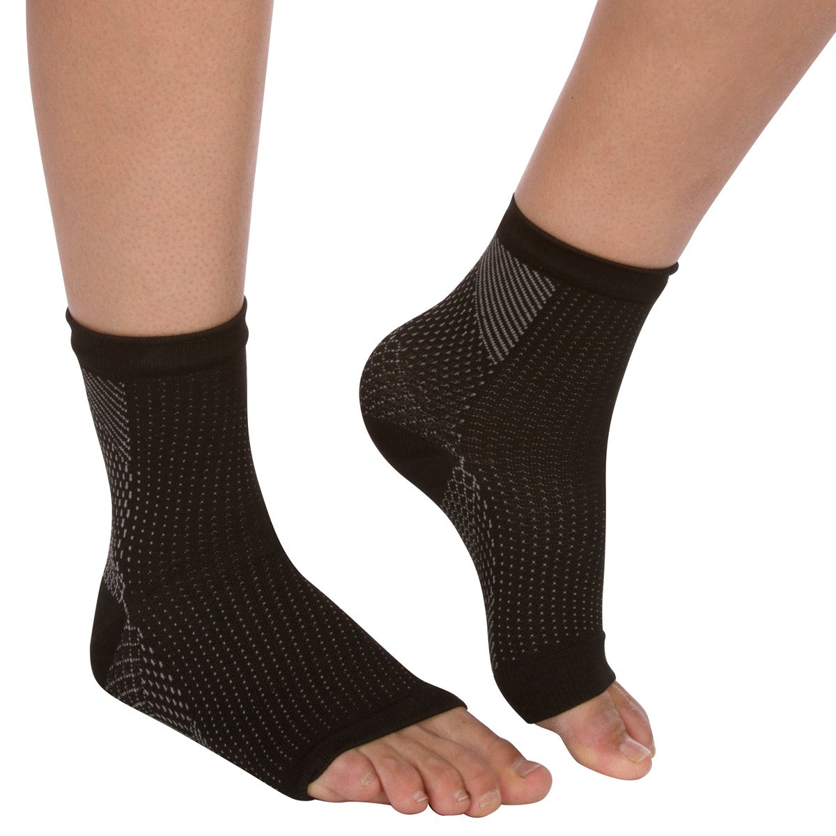 Plantar Fasciitis Compression Sock Sleeves - Helps Circulation - Heel, Ankle, Achilles Support Prevents Injury - All Day/Night Comfort (Black/White, S/M(3pairs)(U.S. Men 5-9.5 | Women: 6-9.5))