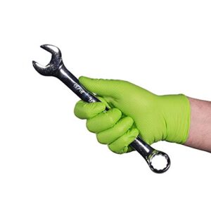 GLOVEWORKS HD Green Nitrile Industrial Disposable Gloves, 8 Mil, Latex-Free, Raised Diamond Texture, Large, Case of 1000