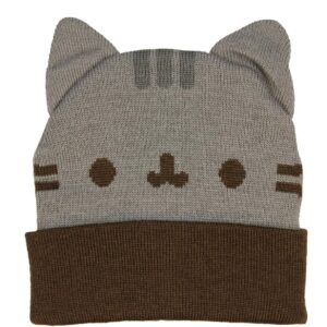 Pusheen Beanie Hat with Ears,Gray,Standard