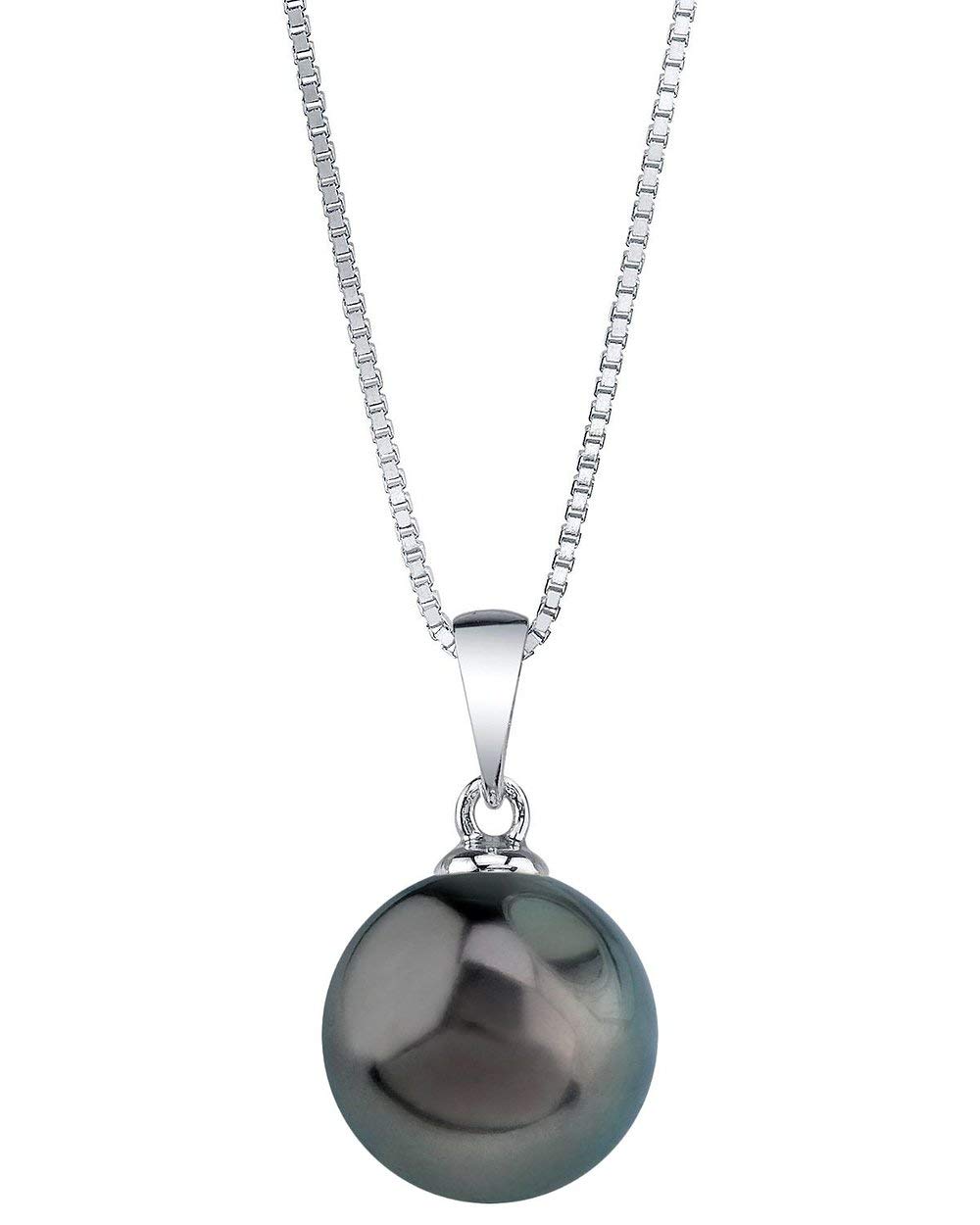 The Pearl Source 9-10mm Genuine Tahitian South Sea Cultured Pearl Sydney Pendant Necklace for Women