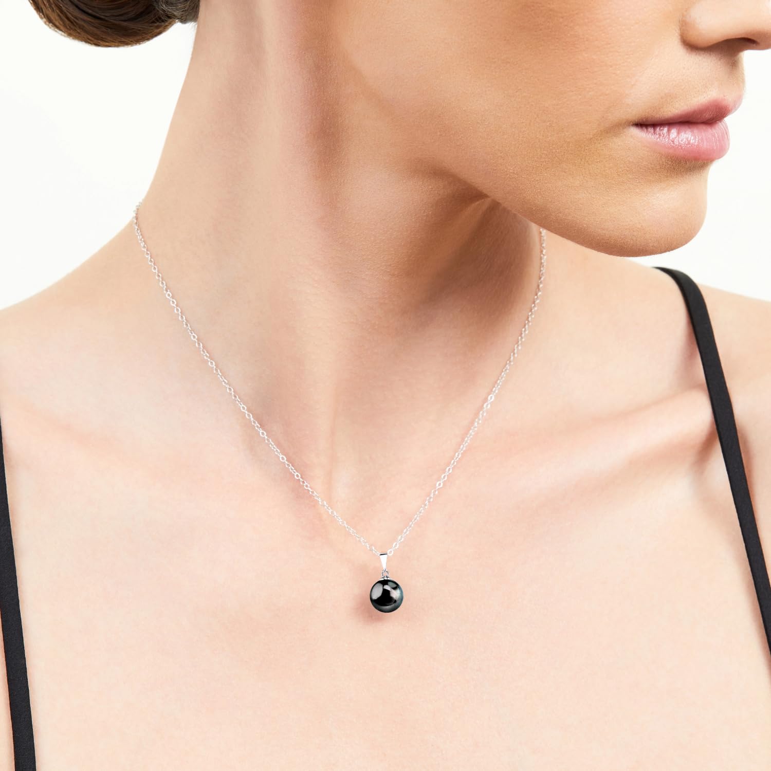 The Pearl Source 9-10mm Genuine Tahitian South Sea Cultured Pearl Sydney Pendant Necklace for Women