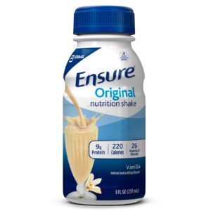 ensure original nutrition shake with 9g of protein, meal replacement shakes, vanilla, 8 fl oz (pack of 16)