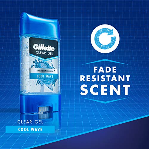 Gillette Antiperspirant Deodorant for Men, Cool Wave Scent, Clear Gel, 3.8 Oz (Pack of 3)