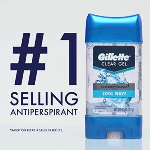 Gillette Antiperspirant Deodorant for Men, Cool Wave Scent, Clear Gel, 3.8 Oz (Pack of 3)