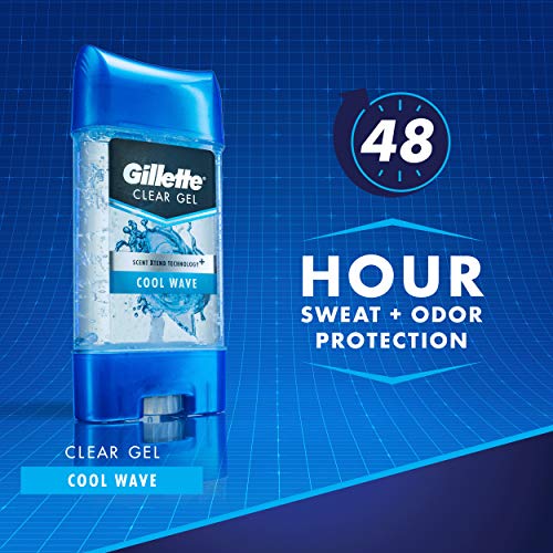 Gillette Antiperspirant Deodorant for Men, Cool Wave Scent, Clear Gel, 3.8 Oz (Pack of 3)