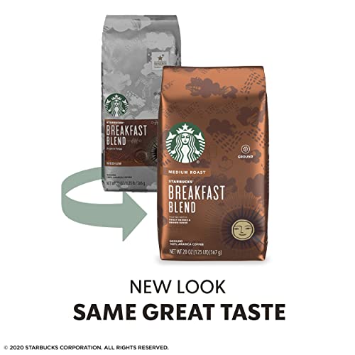 Starbucks Medium Roast Ground Coffee — Breakfast Blend — 100% Arabica — 1 bag (20 oz.) Great Holiday Gift