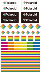 zink polaroid colors colorful & decorative logo stickers for 2x3 photo paper