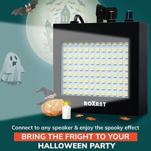 Roxant Pulse Strobe Light Halloween - 108 Super Bright LED Light Bulbs - Manual & Auto Sound Activated | Strobe Light for Parties | Party Lights (Metal Case)