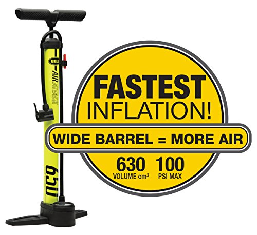 Bell Air Attack 650 High Volume Bicycle Pump Yellow Stripe with Gauge, Air Attack 650