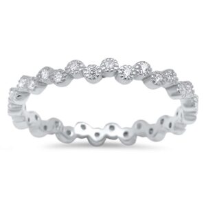 oxford diamond co eternity band cubic zirconia .925 sterling silver ring size 6