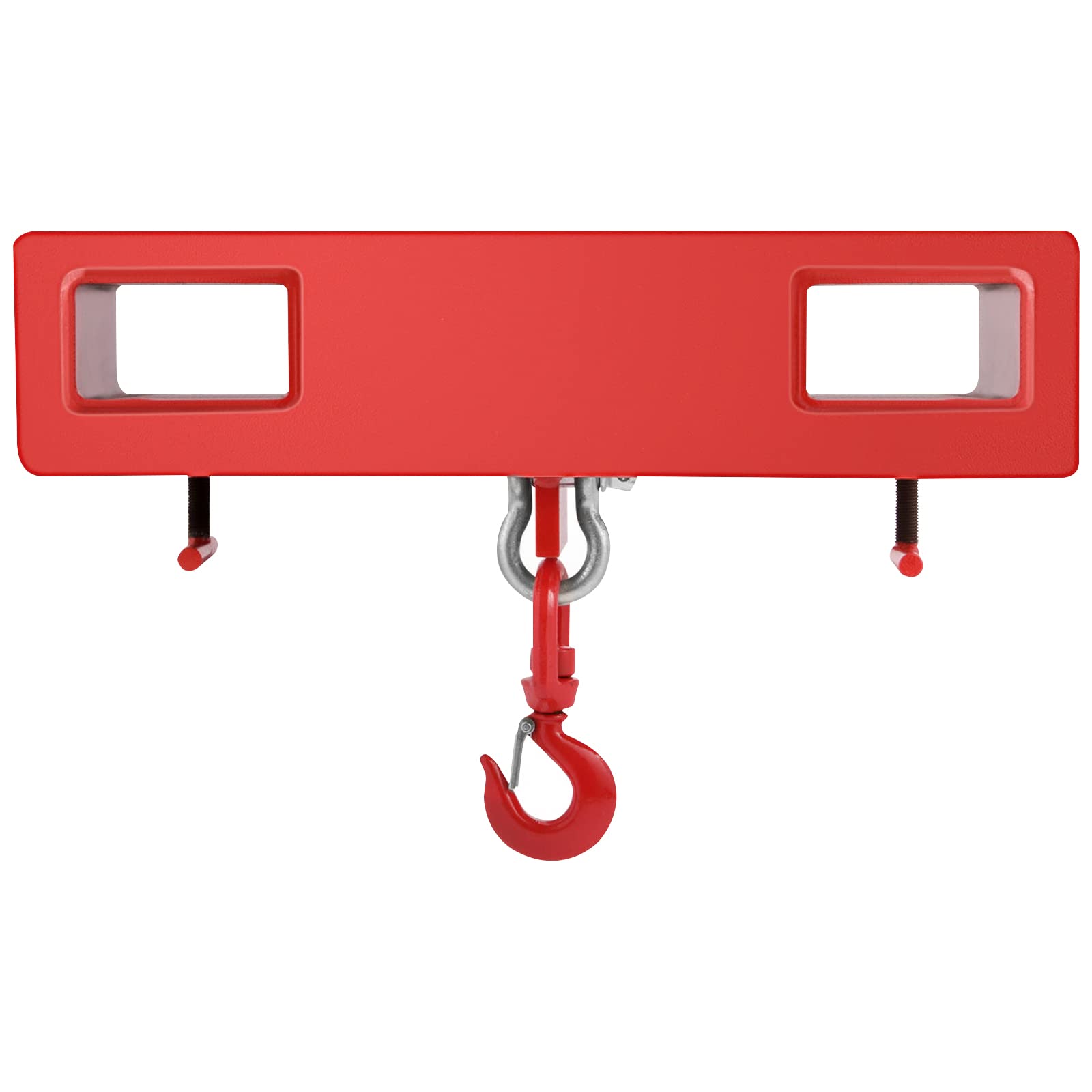 VEVOR Forklift Lifting Hook, 4400lbs Capacity Forklift Lifting Hoist, Red Forklift Mobile Crane with Swivel Hook and Two Large T-Screws, Hook Forklift Lifting Hoist, Fork Lifting Attachment