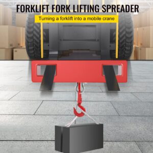 VEVOR Forklift Lifting Hook, 4400lbs Capacity Forklift Lifting Hoist, Red Forklift Mobile Crane with Swivel Hook and Two Large T-Screws, Hook Forklift Lifting Hoist, Fork Lifting Attachment