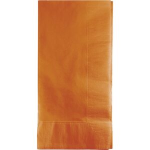 creative converting 323401 2ply 1/8fld touch of color 50-count dinner napkins, 1/8 fold, pumpkin spice, 6.5" x 6.5", orange