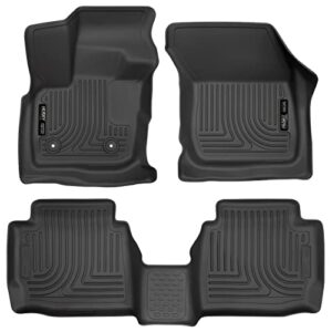 husky liners weatherbeater floor mats | fits 2017 - 2020 ford fusion/lincoln mkz | front & 2nd row, 3-pc black - 98791