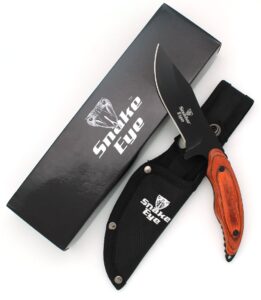 snake eye tactical full tang skinner fixed blade knife blade 8.5" overall pakka wood razor sharp hunting fishing camping outdoors