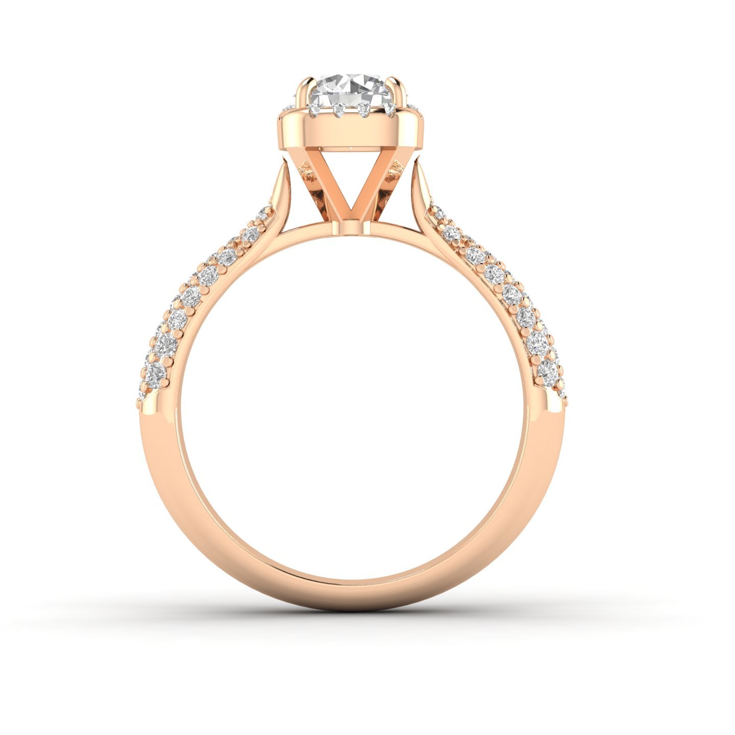 Sk Jewel,Inc 1.00ctw Diamond Halo Engagement Ring in 10k Rose Gold