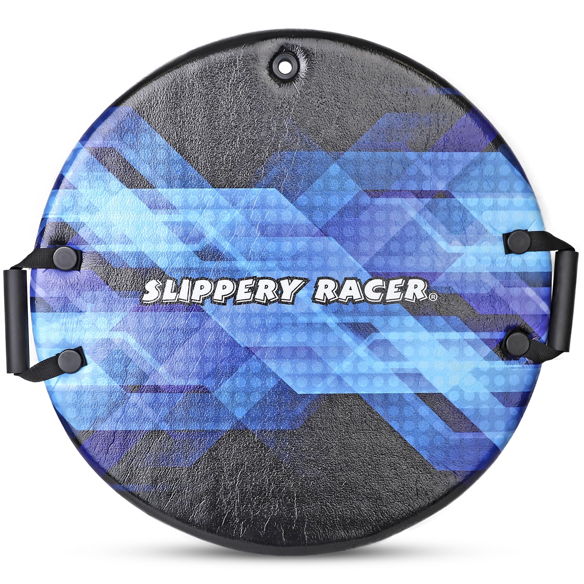 Slippery Racer Downhill Zeus Adults and Kids Foam Saucer Disc 1 Rider Snow Sled Toboggan with Handles, Midnight Hologram (1 Pack)