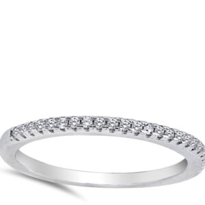 Thin Micro Pave Clear CZ Wedding Ring New .925 Sterling Silver Band Size 6