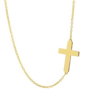 soul jewelry 10k yellow gold mini sideway cross pendant necklace laser cut out charm gc10 (15)