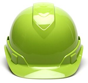 Pyramex HP44131V Ridgeline Cap Style Hard Hat with 4-Point Vented Ratchet, Hi-Vis Green by Pyramex Safety