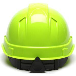 Pyramex HP44131V Ridgeline Cap Style Hard Hat with 4-Point Vented Ratchet, Hi-Vis Green by Pyramex Safety