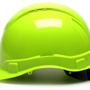 Pyramex HP44131V Ridgeline Cap Style Hard Hat with 4-Point Vented Ratchet, Hi-Vis Green by Pyramex Safety