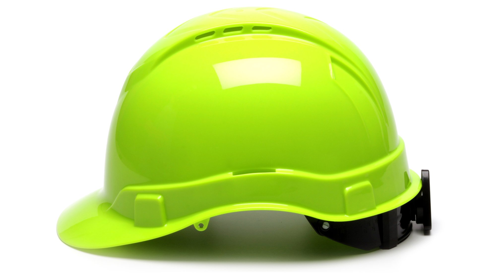 Pyramex HP44131V Ridgeline Cap Style Hard Hat with 4-Point Vented Ratchet, Hi-Vis Green by Pyramex Safety