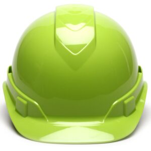 Pyramex HP44131V Ridgeline Cap Style Hard Hat with 4-Point Vented Ratchet, Hi-Vis Green by Pyramex Safety