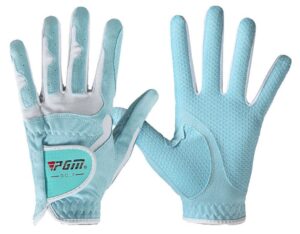 pgm women's golf glove one pair, improved grip system, cool and comfortable (blue, s)