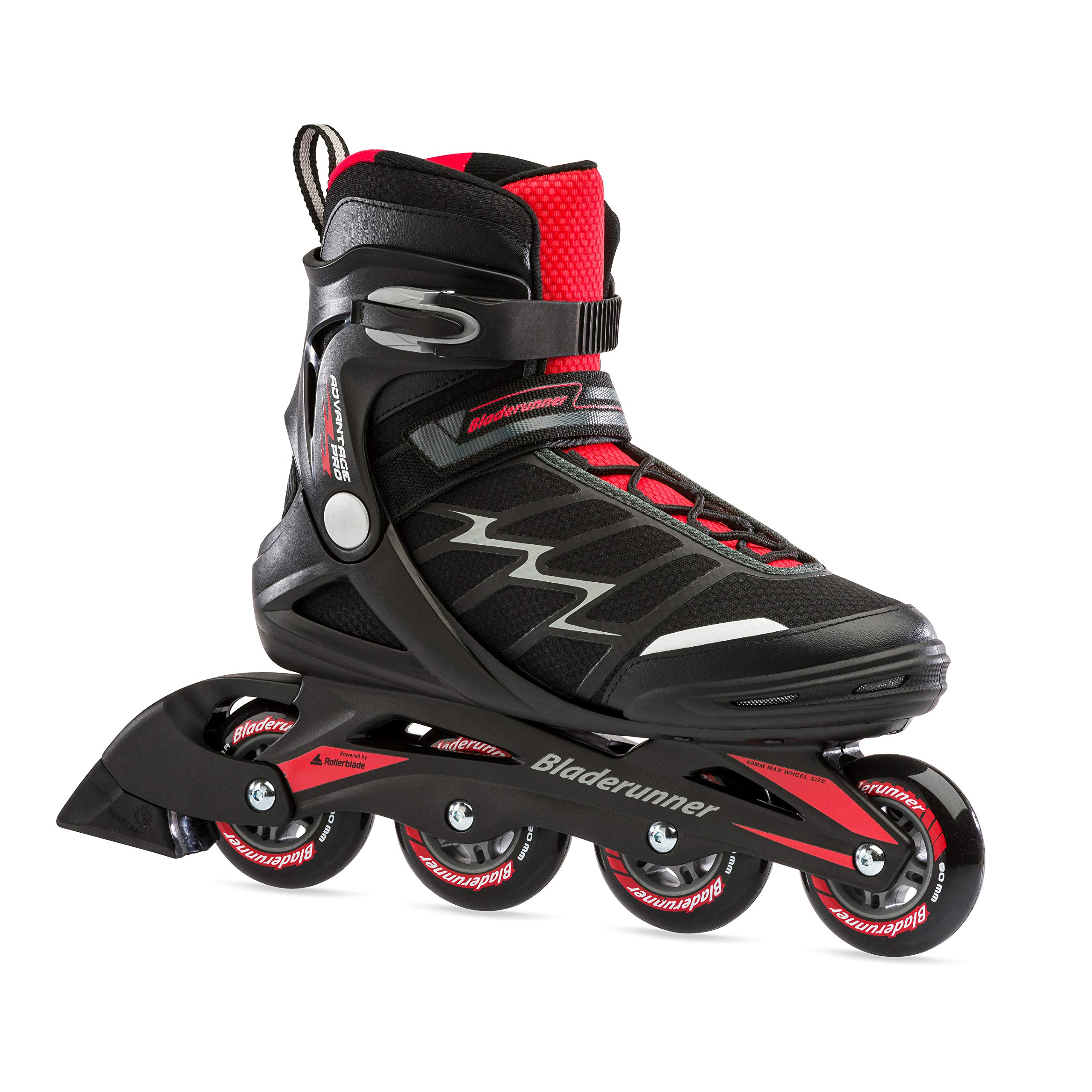 Bladerunner by Rollerblade Advantage Pro XT Men's Adult Fitness Inline Skate, Black and Red, Inline Skates, 13