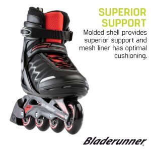 Bladerunner by Rollerblade Advantage Pro XT Men's Adult Fitness Inline Skate, Black and Red, Inline Skates, 13