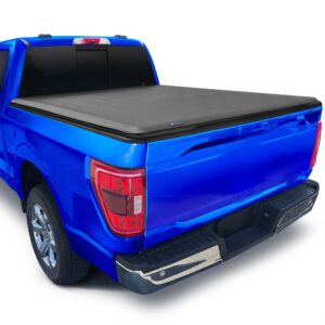 tyger auto t1 soft roll up truck bed tonneau cover compatible with 1999-2016 ford f-250 f-350 super duty | styleside 6.75' bed (81") | tg-bc1f9027 , black