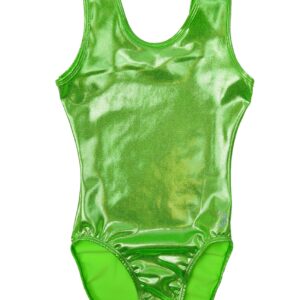 Sookie Active Metallic Sheen Classic Tank Leotard (Lime Mint, Youth 6-8)