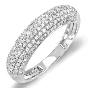 dazzlingrock collection 0.50 cttw round diamond ladies anniversary wedding band in 10k white gold, size 9